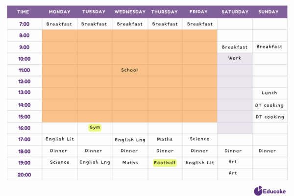 Revision calendar for students - free download | Educake