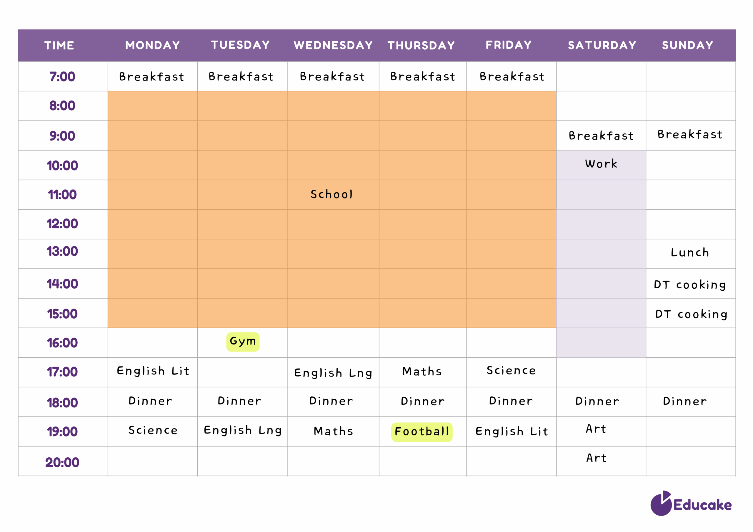 Revision calendar for students - free download | Educake